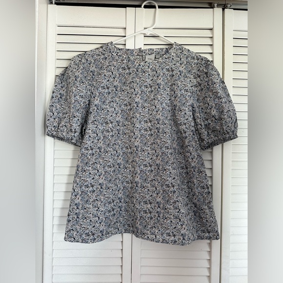 ICHI | Tops | Ichi Floral Puff Sleeve Textured Blouse | Poshmark